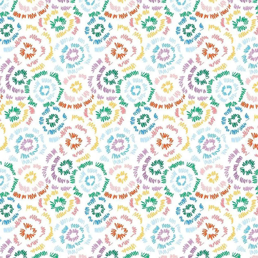 (3.5 yd) Riley Blake Get Your Cray-On C15413 White Fireworks – JellyRollFabric.net