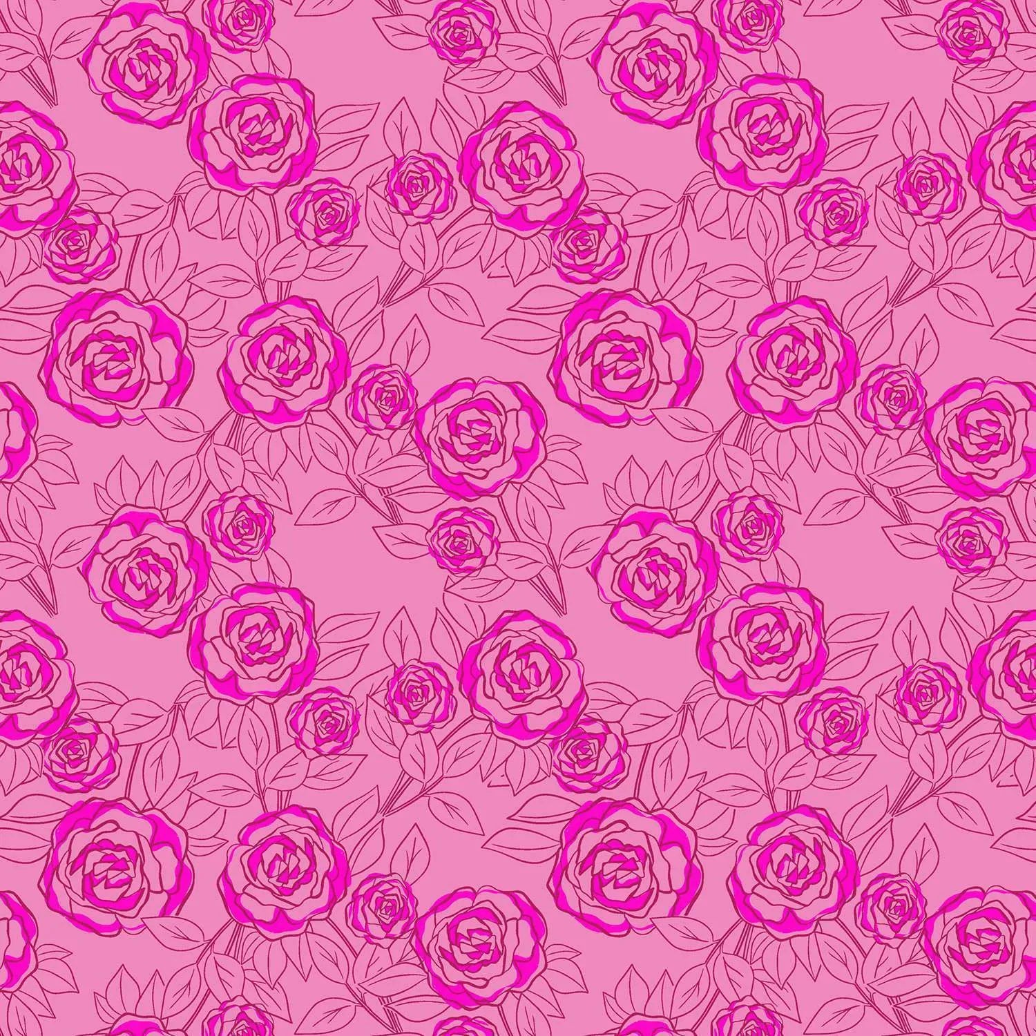 (2.5 yd) Andover/Makower UK Color Me Pretty 1179-E Rose Bloom Rose ...