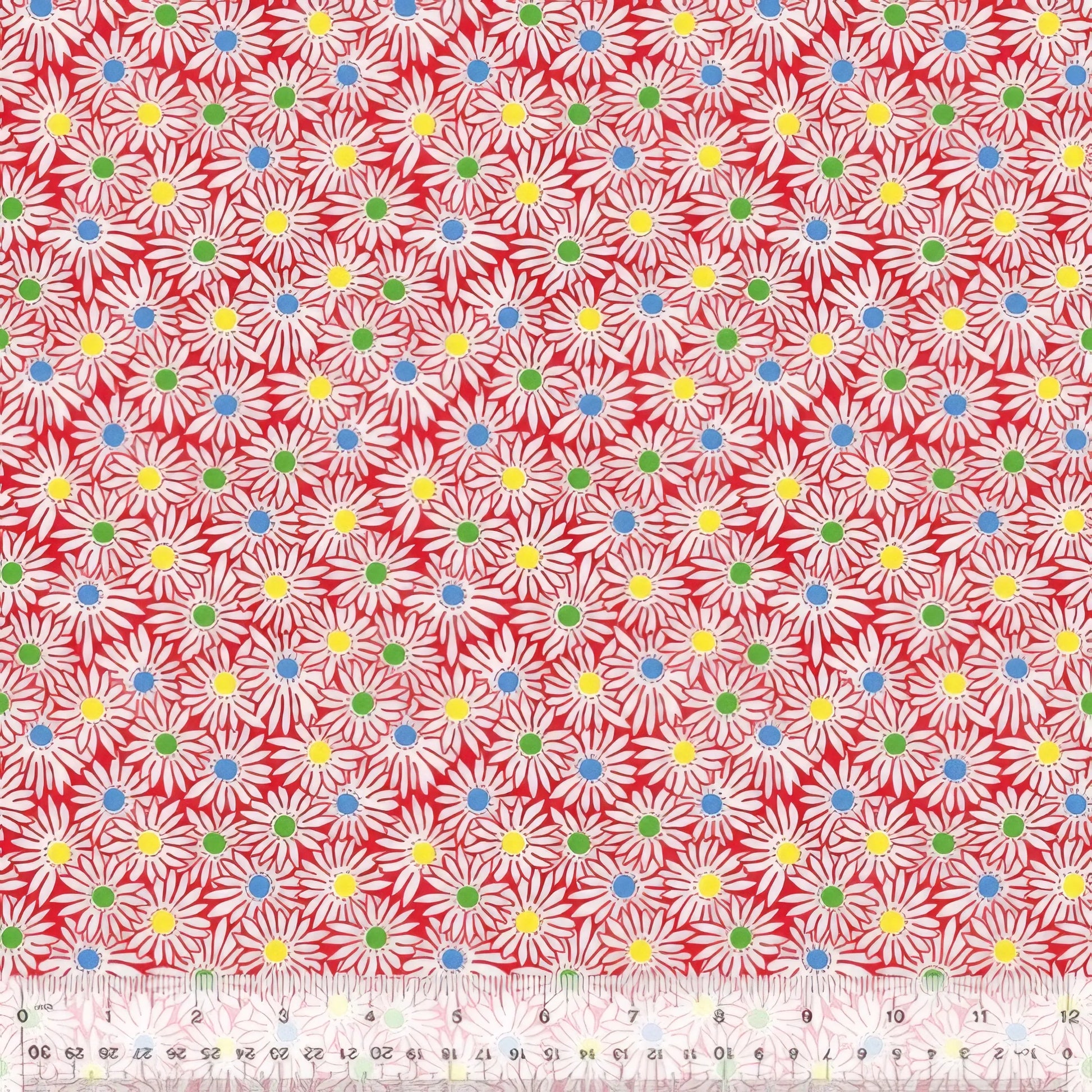 (4.5 yd) Windham Fabrics Garden Party 53977-1 Pop Daisy Red ...