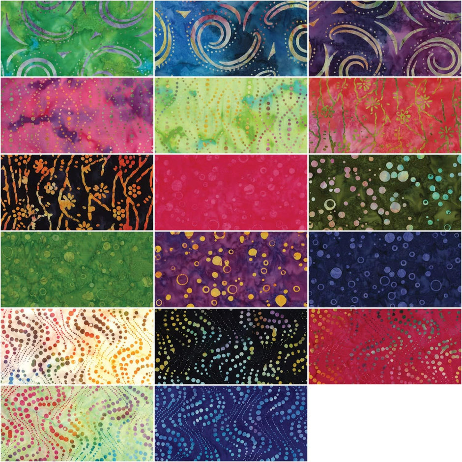 Benartex Bali Triple-Dyed Batiks Strip-pies – JellyRollFabric.net