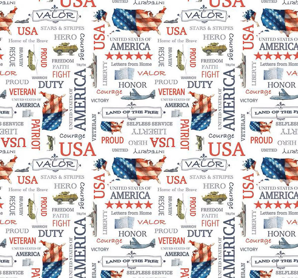 (5 yd) Riley Blake Letters From Home 15611 White Text – JellyRollFabric.net