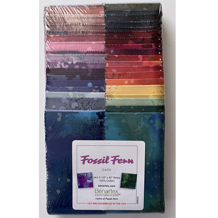 Benartex Bali Batik Fossil Fern (Dark) Batiks Strip-pies - 40 2.5" Str ...