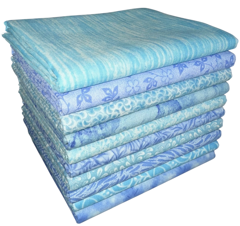 Basic Colors - Sky (Lt. Blue) Half-yard Bundle - 10 Fabrics, 5 Total Y ...