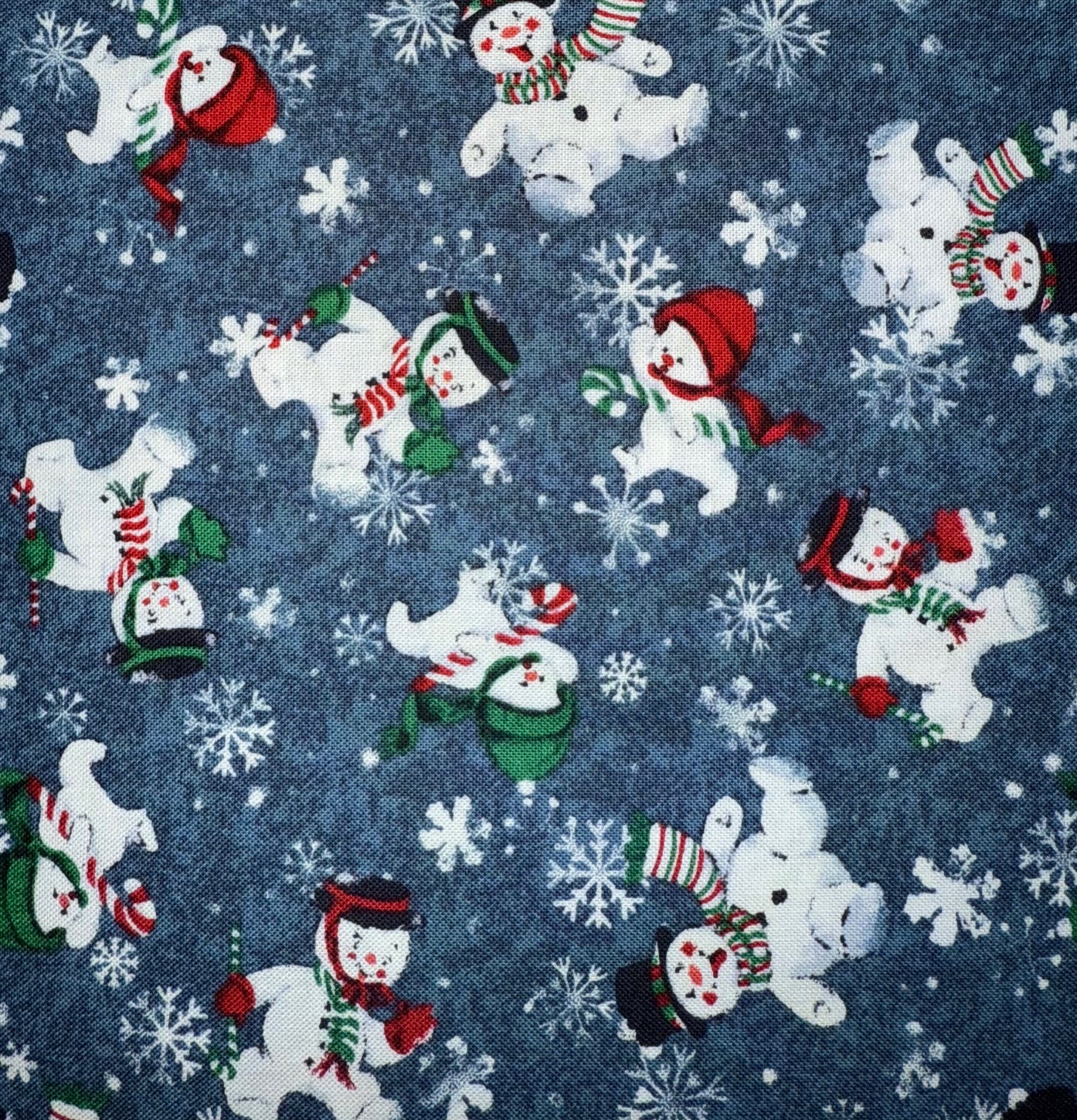 (4.5 yd) Choice Gallery Making Seasons Bright Snowmen Blue ...