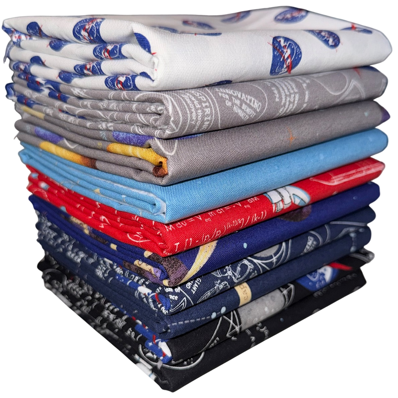 Riley Blake "Outer Space" (NASA) Half-yard Bundle - 10 Fabrics, 5 Tota ...