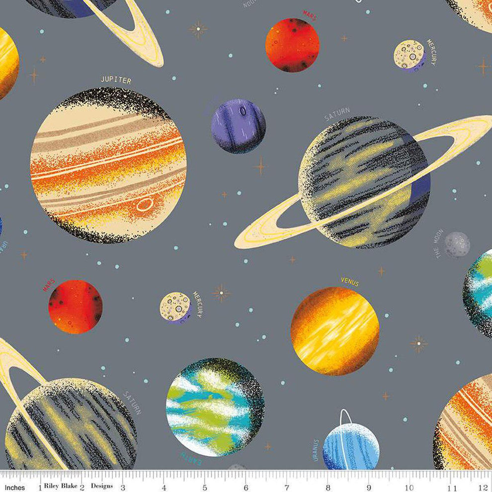 Riley Blake "Outer Space" (NASA) Half-yard Bundle - 10 Fabrics, 5 Tota ...
