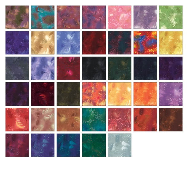 Benartex Bali Batik Fossil Fern (Dark) Batiks Strip-pies - 40 2.5" Str ...