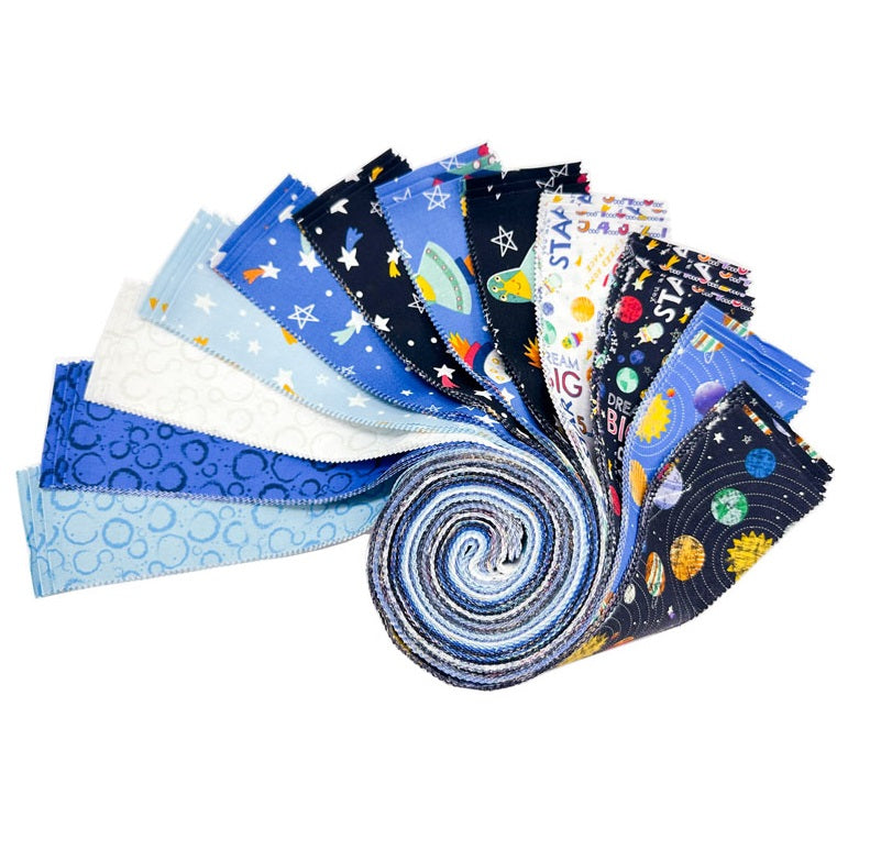 Clothworks - Blast Off! (Space, Rockets) - 40 Strip Roll ...