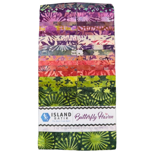 Island Batik - Butterfly Haven - 20 Fabrics, 40 Total Strips ...