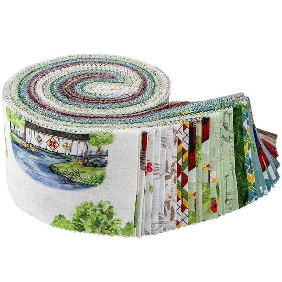 Riley Blake Covered Bridges In Spring - 40 Strip Rolie Polie ...