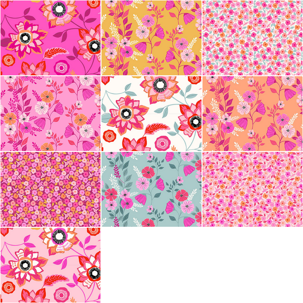 Andover/Makower UK "Memories Unfold" Half-yard Bundle - 10 Fabrics, 5 ...