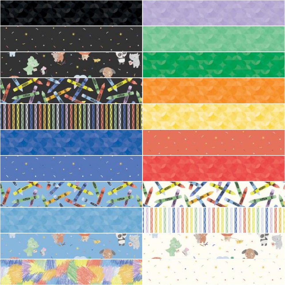 Charm Pack 5x5 Squares - Riley Blake New Box Of Crayons 5-inch Stacker ...
