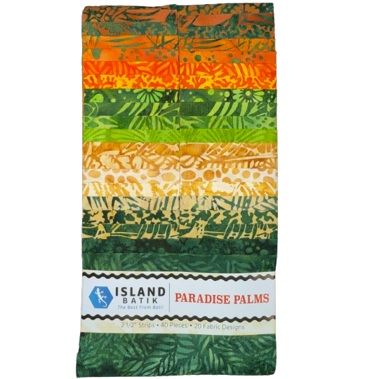 Island Batik - Paradise Palms - 20 Fabrics, 40 Total Strips – JellyRollFabric.net