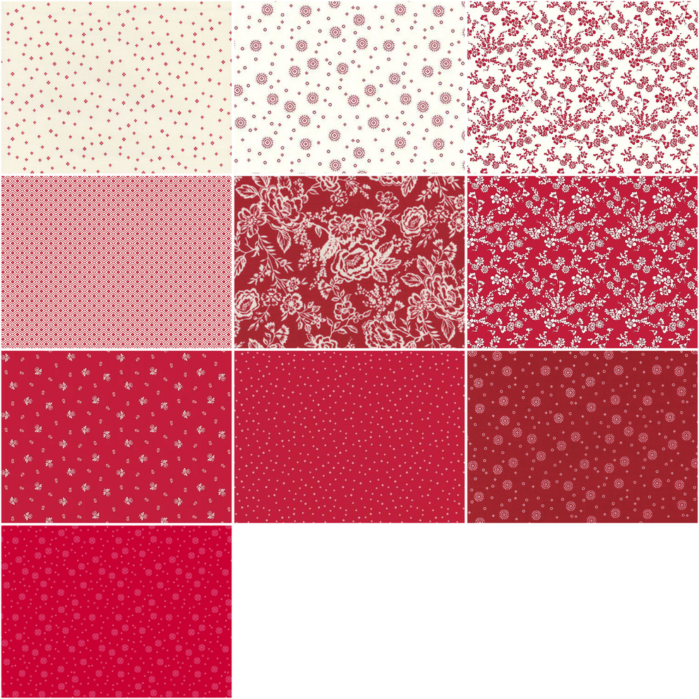 Riley Blake "Red Delicious" Half-yard Bundle - 10 Fabrics, 5 Total Yar ...
