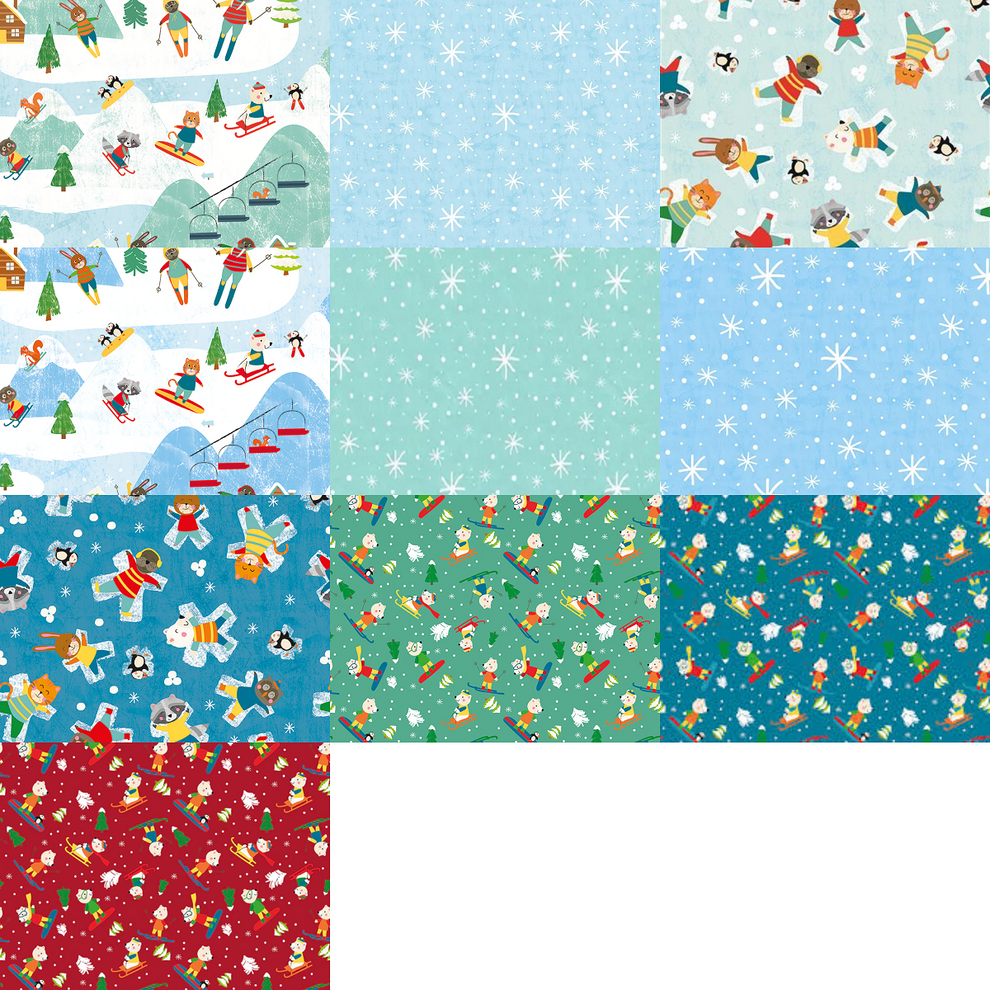 Clothworks "Snow Fun" Half-yard Bundle - 10 Fabrics, 5 Total Yards ...