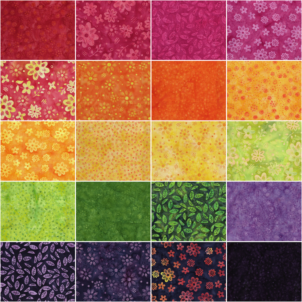 Island Batik - Spring Fling - 20 Fabrics, 40 Total Strips ...