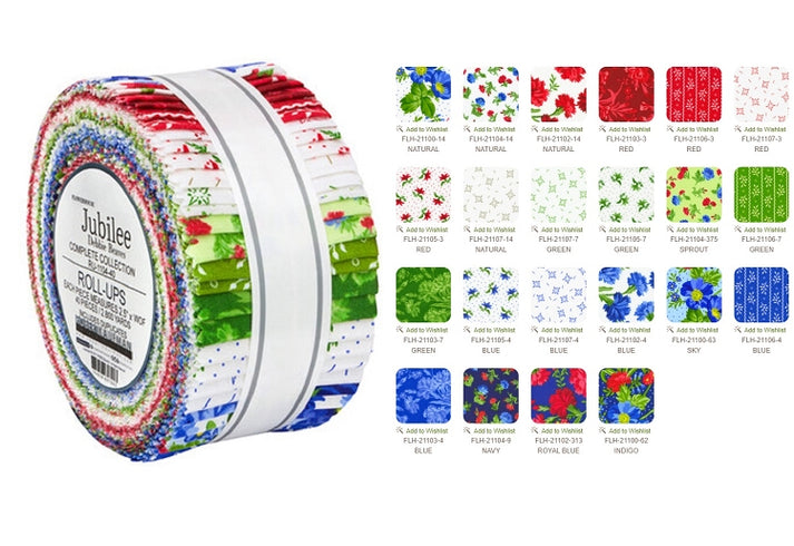 Robert Kaufman Jubilee (Flowerhouse) Roll-up - 40 Strip Roll ...