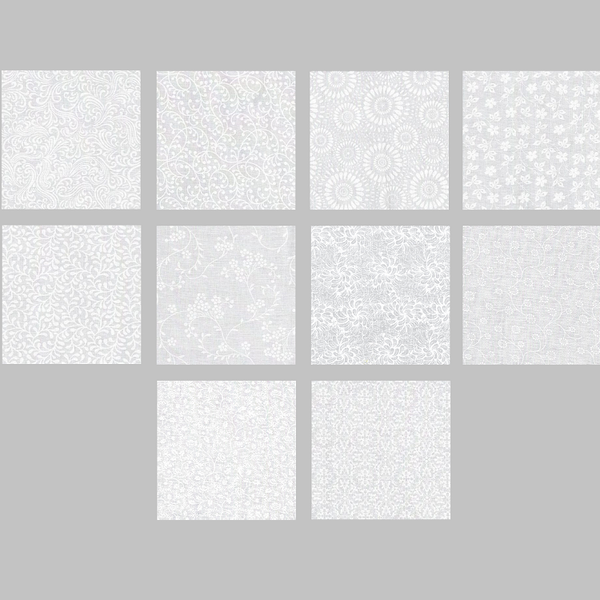 Charm Pack 5x5 Squares - White Tone Mix - 40 5" Squares ...